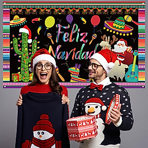 Feliz Navidad Decorations Feliz Navidad Backdrop for Photography Mexican Christmas Banner Christmas Decorations and Supplies for Home Party-71×43''