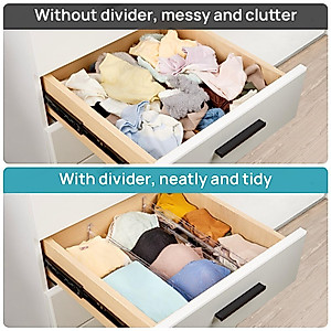 Flyxiregg Drawer Dividers Organizers 8 Pack, Adjustable 3.2" High Expandable from 12.2-21.4" Kitchen Drawer Organizer, Clear Plastic Drawers Separators