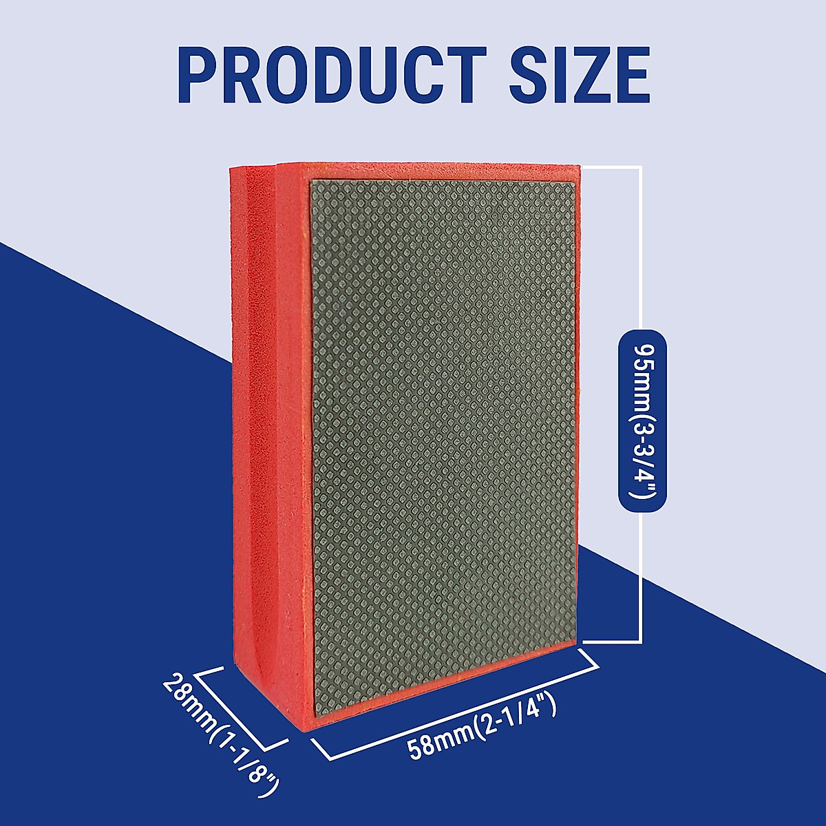 HXIN Diamond Hand Polishing Pad Diamond Sanding Block Foam Backed Diamond Sponge Sanding Pads for Wet or Dry Grinding polishing for Granite Marble Stone Tile Glass Ceramic (1, 200# Square)