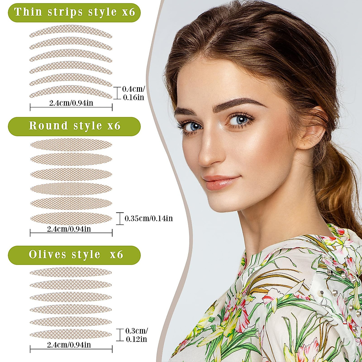 Queekay 864 Pcs Eyelid Lifters Strips Natural Invisible Eyelid Tape Droopy Eyelid Tape Double Single Eyelid Stickers Self Adhesive Eye Lid for Hooded Droopy Uneven Mono Eyelids