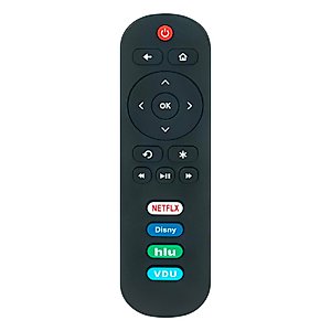 RC280 Replace Remote Control fit for TCL Roku TV 55S401 43S303 49S405 32S305 55S405 43S405 33S301 40S305 43S305 49S305 65S405 40S3800 55US57 32S301 55S403 with Netlix Disney Hulu Vudu Key PERFASCIN