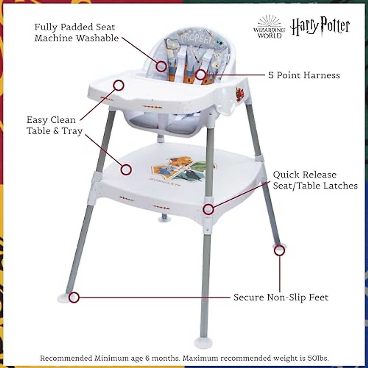 Harry Potter Magical 4-in-1 High Chair | Infant to Kids - Transfigures to Table & Chair by KidsEmbrace