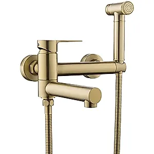 MINJING Handheld Bidet Sprayer for Toilet, Brass Cloth Diaper Sprayer Kit Wall Mounted Bidet Sprayer Set with 150cm Shower Hose, Toilet Bidet Sprayer Kit with Hot and Cold Water