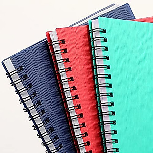 FLYING EAGLE Premium 4x6 Small Spiral Notebook 3 Pack A6 Mini Journal Plastic Hardcover 8mm Ruled Notebook 3 Color 468 Pages for School Work