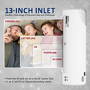 SINCHI 40-Second Warm-up, High Speed, 13-inch Laminating Machine for Business/Office/School/Home, Never Jam Thermal Laminator Machine with Laminating Sheets Starter Kit