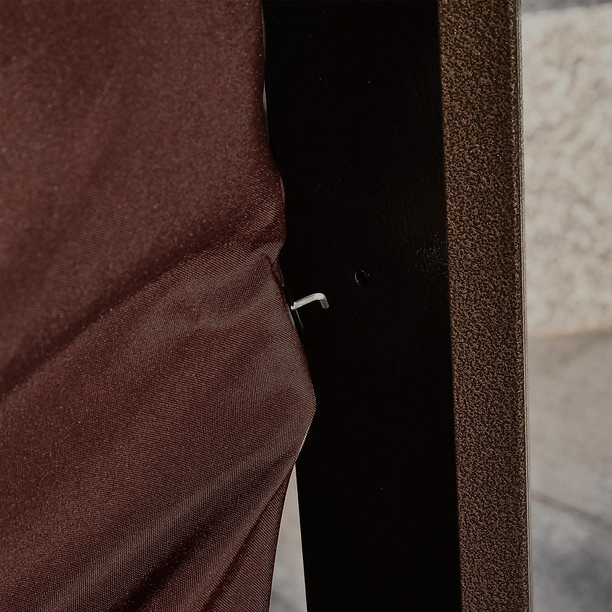 Outsunny 10' x 12' Hardtop Gazebo with Curtains and Netting, Permanent Pavilion Metal Single Roof Gazebo Canopy with Aluminum Frame and Hooks, for Garden, Patio, Backyard, Coffee Brown