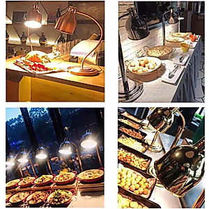 Vkins Single Bulb Food Heat Lamp 250W Food Warming Light for kitchen Commercial Warmer Lamps for Home Restaurant Buffet (Size : Gold)