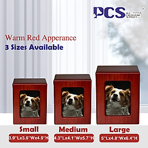 PCS Pet Urns for Dogs Ashes, Dog Photo Urn, Urns for Dog Ashes, Pet Cremation Box Red-Small