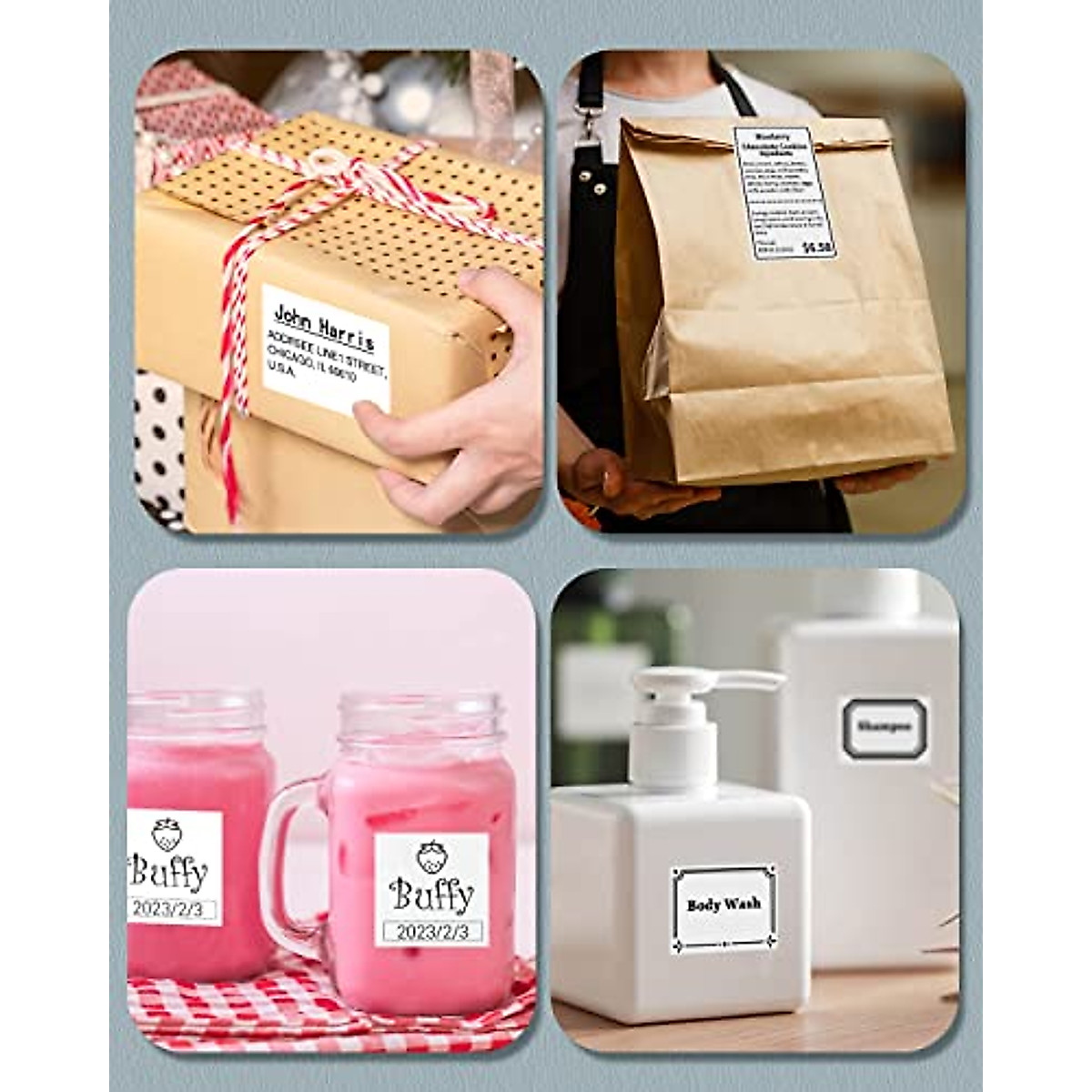 Phomemo Thermal Labels-for M110/M221/M220/M120/M200/M110S,1.57"x1.18"(40x30mm),230 Labels/Roll, for Barcode/Address/Mailing/Logo/Business/Home Tag