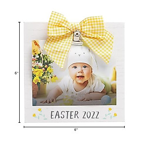 Little Pear Easter 2022 Pictures with the Easter Bunny Baby Keepsake Frame, Rustic Baby’s First Year Holiday Frame, Easter Décor Baby Photo Frame