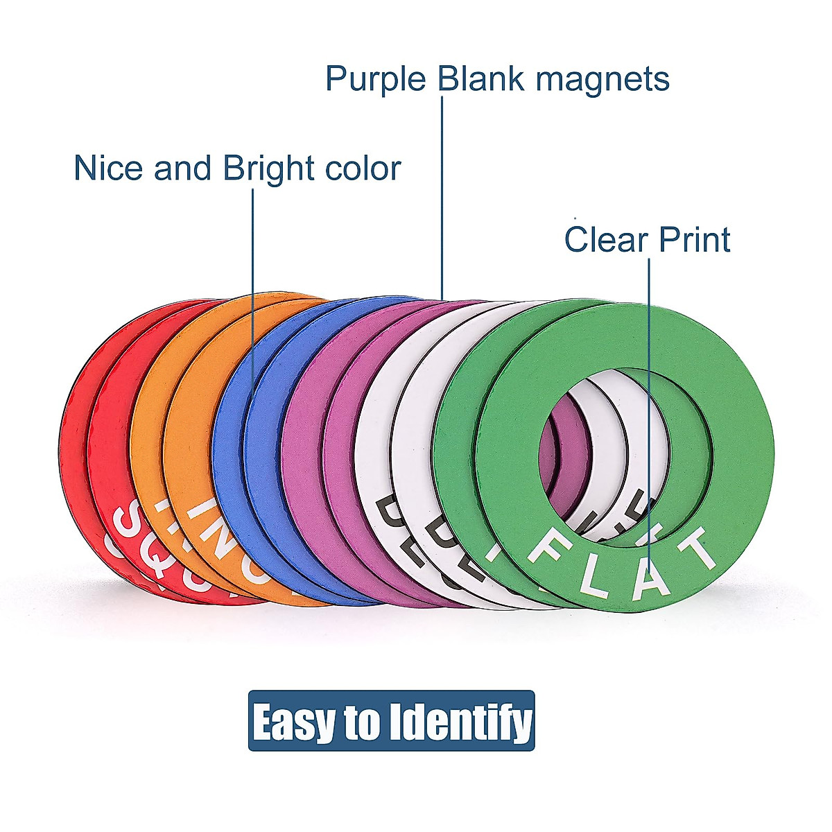 Power Squat Rack Barbell Magnetic Position Markers Reminders Label for Home Gym & Garage Gyms,Squat Rack Magnets identifier Rings for Power Rack J-Cup (Inner Circle Diameter 0.75inch)