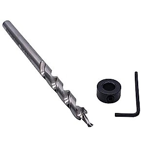 AUTOTOOLHOME 3/8" drill bit with Depth Stop Collar 6.5" Length Replacement Twist Step for Manual pocket hole Jig Master System