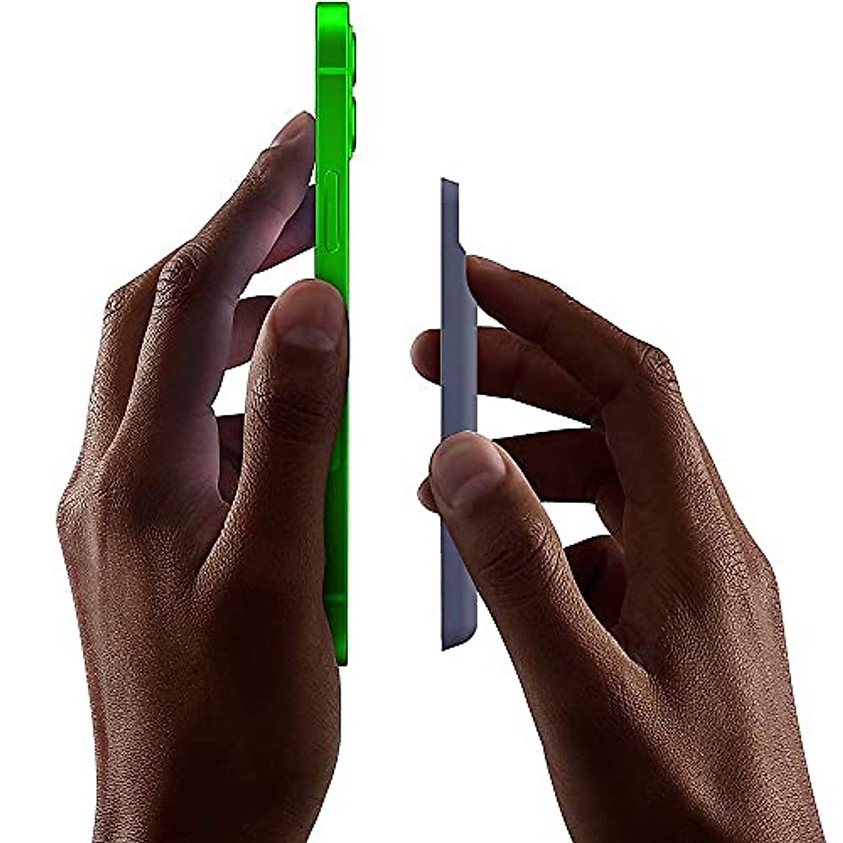 BIAJIYA Card Holder for Back of Phone for MagSafe Magnetic Silicone Wallet Compatible with iPhone 14/13/12/12 Pro/ 12 Mini/ 12 Pro Max Black