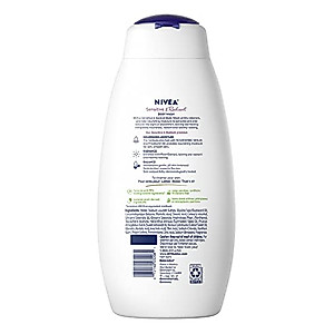 NIVEA Sensitive and Radiant Body Wash with Nourishing Serum, Provitamin B5 and Pearl Extract, 20 Fl Oz Bottles, 3 Count (Pack of 1)