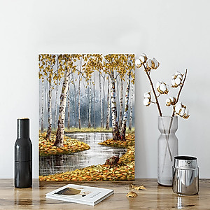 HKDGOKA Wall Art for Bedroom - Rustic Forest Landscape Pictures Canvas Wall Decor - Beautiful Piece Paintings Ready to Hang for Bathroom Living Room Kitchen Home Decor 11x15 Inch