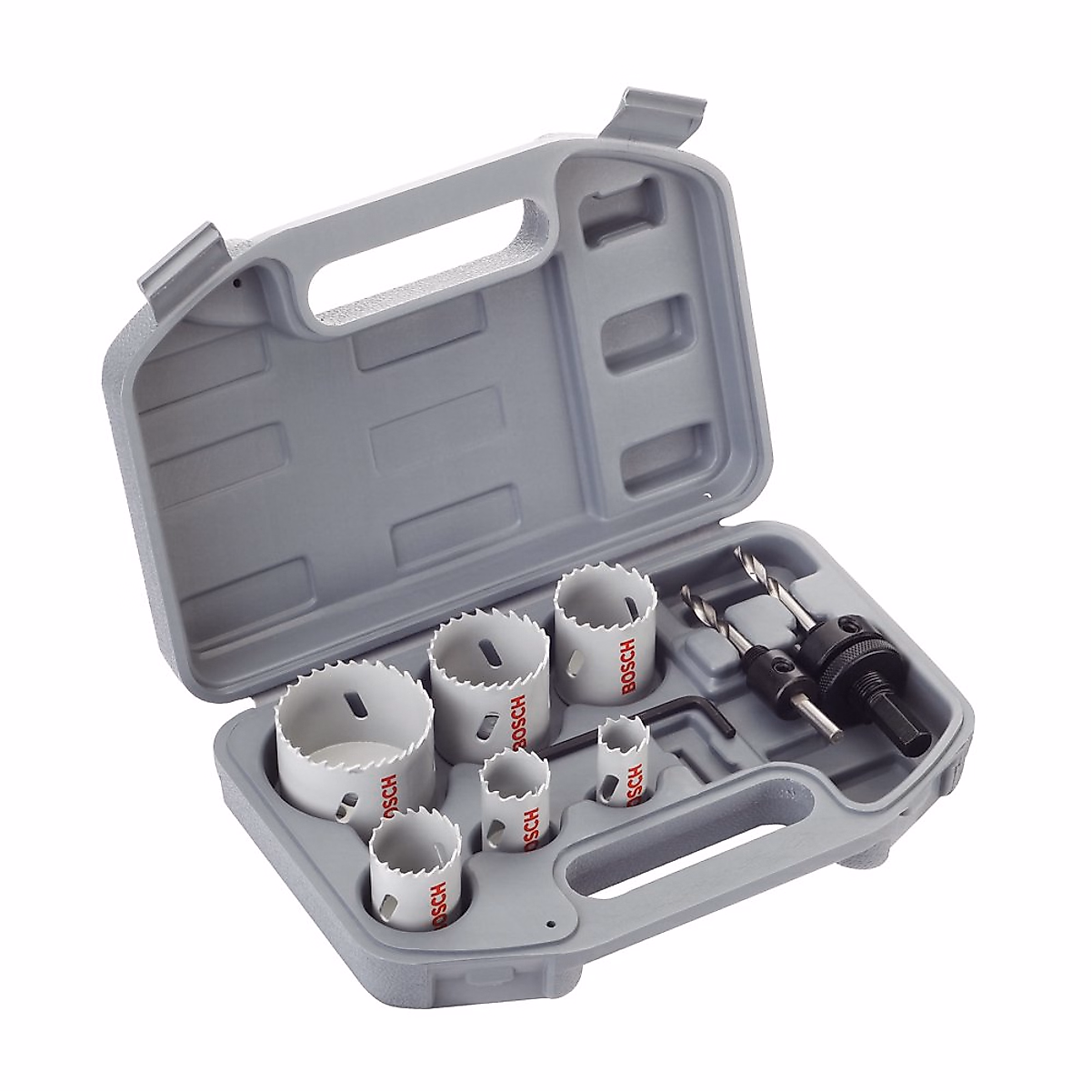 Bosch 2608580868 Set of 9 HSS Bi-Metal Hole Saws for Electricians 20/25/ 35/40/ 51/68 mm, grey, 2608580868
