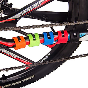 WHYHKJ 4pcs Bike Chainstay Protector Bicycle Frame Protector Guard Pad Collision Rubber Protection Ring Guard Chain Protector Stickers, Black