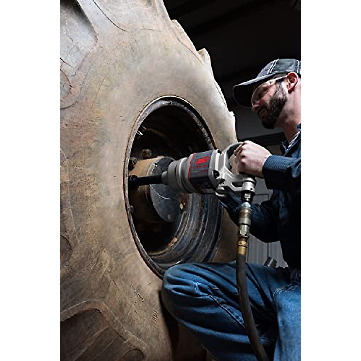 Ingersoll Rand 2850MAX-6 1" Extended Anvil Impact Wrench - 6" Extension, Lightweight Design, Powerful Reverse Torque Output Up to 2100 ft-lbs, Heavy Duty, 5500 RPM, 360 Degree Handle, Gray