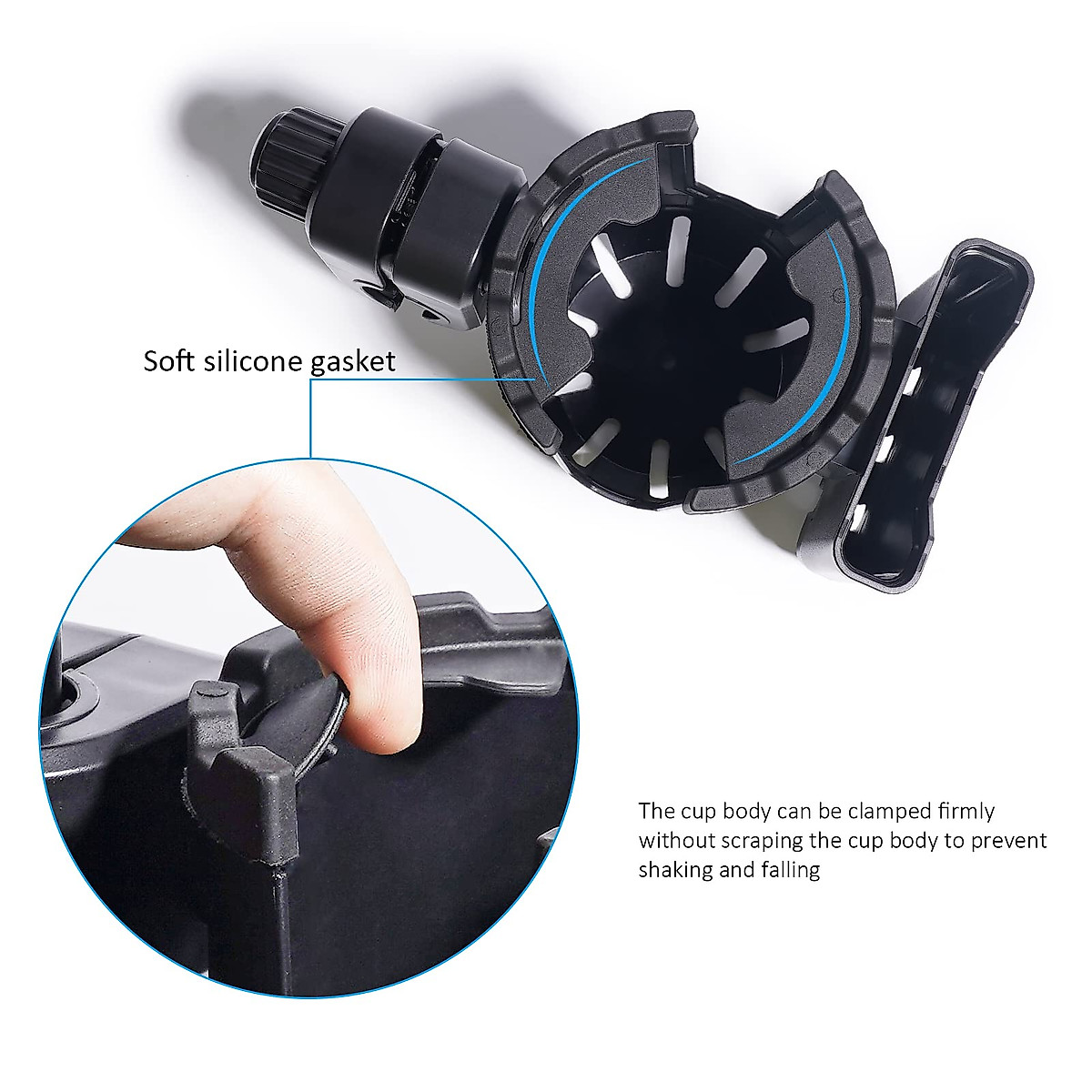 EASICOZI Microphone Stand Cup Holder with Phone Holder, Universal 2-in-1 Drink Bottle Holder for Music Mic Stand