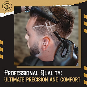 Straight Edge Razor for Men with 20+1 Easy to Use Disposable Blade Heads, Patented Shaving Razor Handle for Beard and Hair, Black Handle