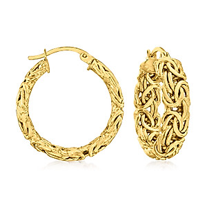 Ross-Simons 18kt Gold Over Sterling Small Byzantine Hoop Earrings
