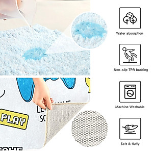 DOMIKING Joysticks Game Bathroom Rugs Absorbent Non-Slip U Shaped Toilet Rugs Mat Runner for Under The Sink Rain Showers 20x24in
