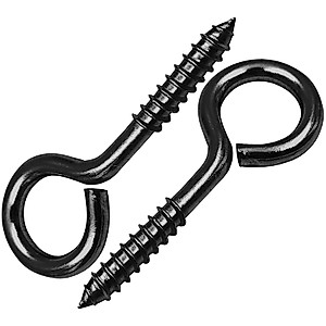 YGAOHF 5 Inch Eye Hooks Screw in Heavy Duty, 500 LBS Capacity, Large Stainless Steel Eye Hooks for Hanging, Black Eye Bolts for Indoor & Outdoor Heavy-Duty Applications