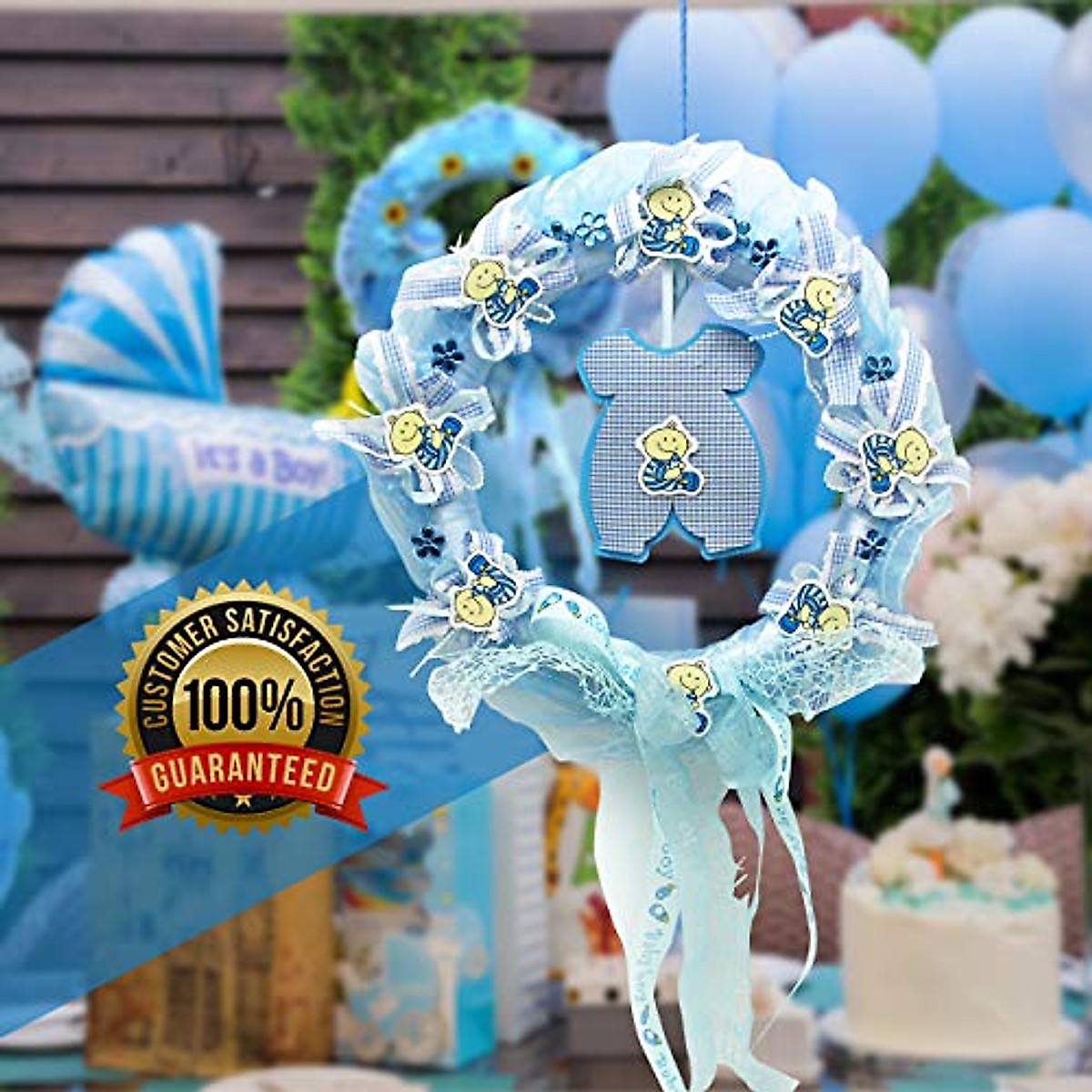 Your Favorite Moments Hanging Decoration: Blue Baby Boy Hanging Decor for Baby Shower, Gender Reveal, Birthdays