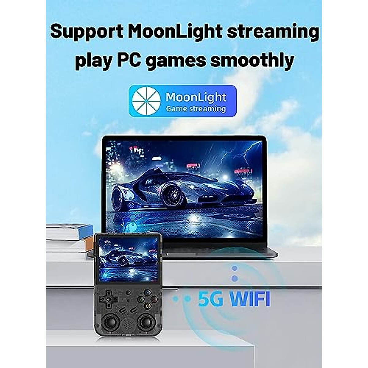 RG353V Emulator Handheld Game Console 10000+ Classic Games 64G Card, 3.5-Inches Display Dual OS Android 11, Linux System Support 5G WiFi 4.2 Bluetooth, RK3566 Chip(RG353V- Dual OS - Black)