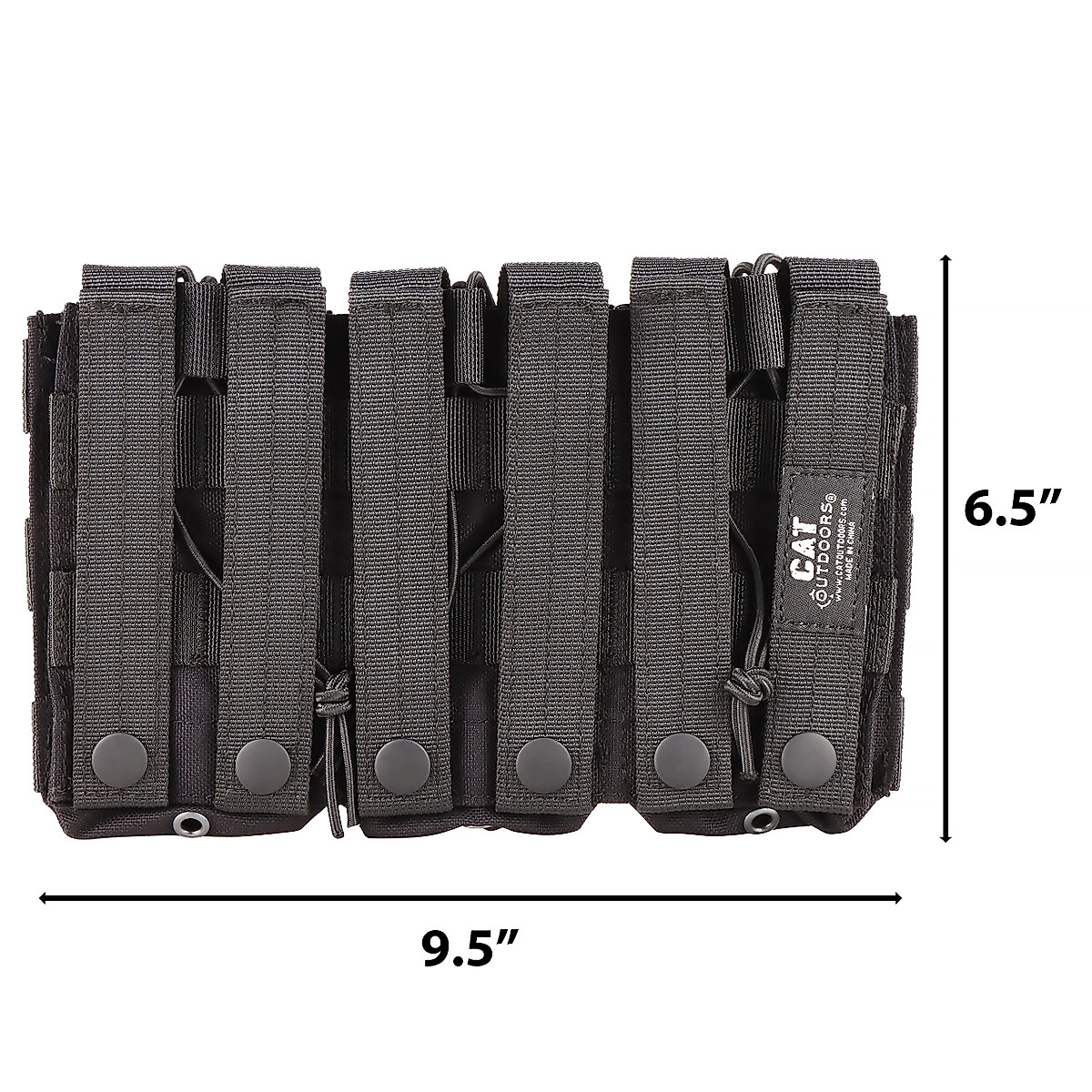 CAT Outdoors Molle Mag Pouch - Double/Triple Holder for AR 15 M4 M16 AK 5.56 308 Type Airsoft Ammo Rifle - Open-Top Tactical MOLLE Magazine Pouches - 3 Mag Pouch Carrier (Triple-Camo)