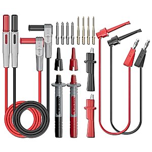 Goupchn Multimeter Test Leads Kit with Alligator Clips Banana Plug to Test Hook Clips Wire Replaceable Precision Sharp Probes Set for Multimeter Electrical Testing