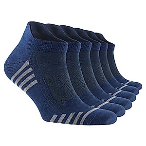 Ankle Socks with back Heel Tab for Men Low Cut Cool Comfort Fit Athletic Performance 6 pair pack (Parliament Blue)