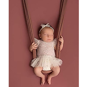 M&G House White Lace Newborn Photography Outfits Girl Newborn Photography Props Pearl Lace Rompers Newborn Girl Lace Romper Photoshoot Outfits Halloween (Short Sleeve, White, 0-2Months)