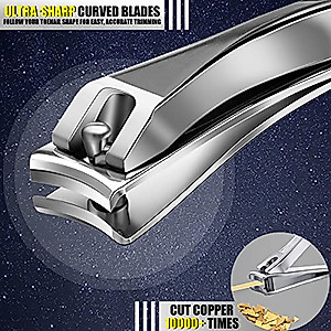 Nail Clippers Set, 2 Pack Ultra-Sharp Toenails & Fingernails Clippers Manicure & Pedicure Cutter Tools Set with Ultra-Long Non-Slip Grip Handle for Thick Toenail, Fingernail, Hangnail, Cuticle