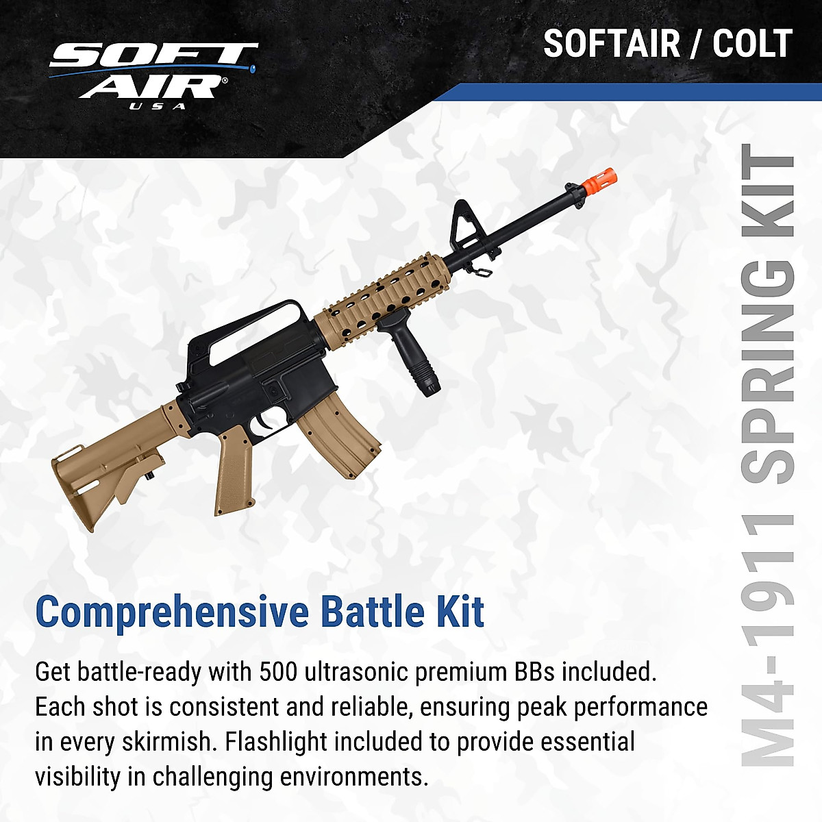 Colt Soft Air RIS Spring Airsoft Rifle and Pistol On-Duty Kit, Tan (180790)