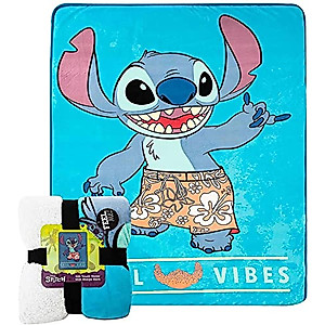 Northwest Lilo & Stitch Chill Out Oversized Silk Touch Sherpa Throw Blanket, 60" x 80"