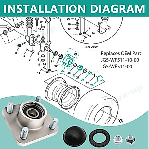 Drive-up Golf Cart Front Wheel Hub for Yamaha G2/G8/G9/G14/G16/G19/G22/G29 Drive Models, OEM JG5-WF511-10-00 JG5-WF511-00