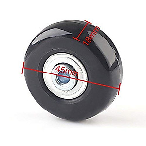 F-ber Luggage Suitcase Wheels Replacement Kit 45mm x 18mm with ABEC 608zz Inline Outdoor Skate Replacement Wheels, One Set of (2) Wheels (OD:45 W:18 ID:6 Axles:30 & 35mm)
