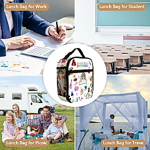 Shlnurae Popular Insulated Lunch Bag Women Tote Bag for Music Lovers, Large Capacity Lunch Box, Reusable Lunch Box for Adults Picnic Work