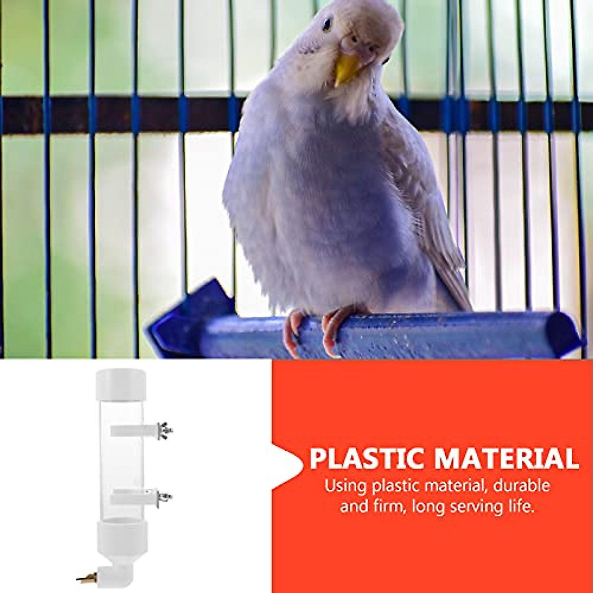 Balacoo Bird Drinker Waterer Parrot Automatic Drinking Device Water Feeder for Parakeet Cockatiel Conure Lovebird African Grey Macaw Clear