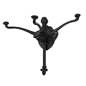 TG,LLC Treasure Gurus Cast Iron Retractable Wall Hook Folding Coat Hanger Jacket Holder Rustic Home Decor