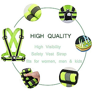 FEimaX Reflective Vest 2 Pack with High Visibility Adjustable Straps for Running, Jogging, Cycling, Hiking, Multicolor