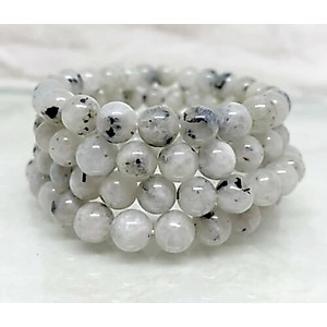 Bracelet Rainbow Moonstone Stone of Intuition Beaded Bracelet Jewelry Bracelets BY SRIGEMCREATION (8 MM)