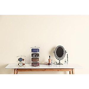 ELYPRO Premium Acrylic Belt Organizer - Sleek, Multi-Functional Storage for Belts, Jewelry, Makeup & Hair Accessories - Transparent, Rotating Drawers, Stackable & Wall-Mountable Design (XL-4)