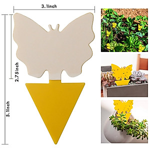 Adawook 24pcs Sticky Traps, Fruit Fly Traps for Indoors, Gnat Sticky Traps for House Plant, Fruit Fly, Whitefly, Fungus Gnat,and Bugs, Yellow