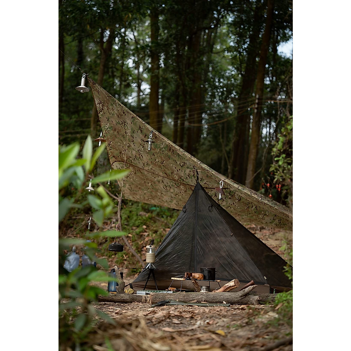 OneTigris Mesh Teepee Tent, Ultralight 1 Person Screen Room with Waterproof Bathtub Floor for Outdoor Camping Hiking Backpacking Bushcraft Tarp Hot Tent Shelter