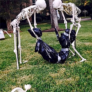 Nchampionba Halloween Decorations Dead Victim Props - Scary Fake Corpse in Bag Hallowmas Outdoor Prop Creepy Haunted House Decor (Requires Assembly), Black