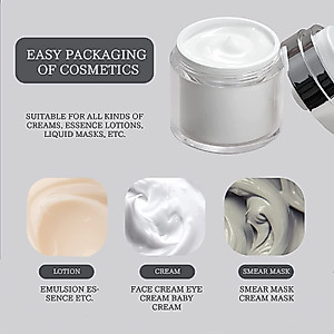 Airless Pump Jar Sets - 1oz 30ml Empty airless Pump Bottles with Cream Spatula - Cream Jar Vacuum Bottle Dispenser for Lotions and Creams - Travel Cosmetic Vacuum Containers Pack of 3