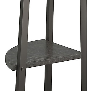 vidaXL 5-Tier Corner Storage Shelf - Black Steel Frame Bookcase for Living Room, Bedroom, Office - 17.9"x12.4"x70.9" Size