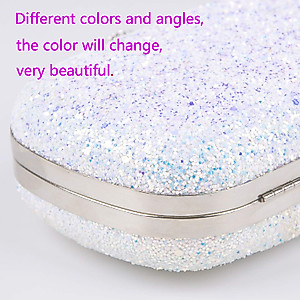Women Evening Bags Handbags Glitter And Clutches for Women Purse Totes Dance Wedding Party Parites PromWith Two Chain Strap Black Pink Gold Silver White(white)